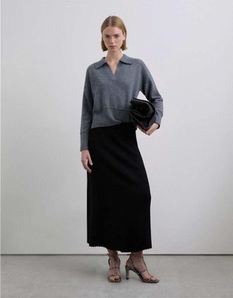 Scalpers Jupe densemble asym&eacute;trique en maille - Noir