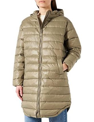 Only ONLMELODY Quilted Coat Shiny OTW Manteau matelass&eacute;, Bleu Sarcelle, L Femme