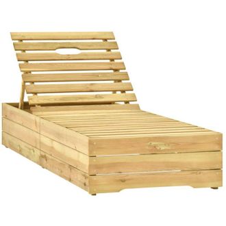 vidaXL Chaise longue Bois de pin impr&eacute;gn&eacute; de vert Vidaxl