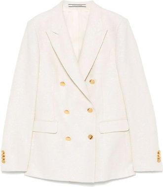 Tagliatore Femme, Vestes, Beige, Taille: 40 FR Blazer &agrave; Sequins Crois&eacute;