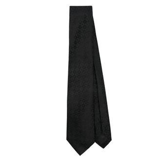 Emporio Armani Schwarze Seidenlogo-Jacquard-Krawatte - - Accessories - Herren - Schwarzk - ONE SIZE