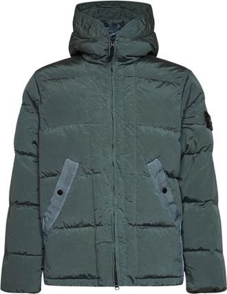 Stone Island Homme, Vestes, Vert, Taille: L Veste matelass&eacute;e &agrave; capuche