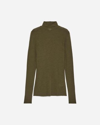 Arket Rollkragenoberteil Aus Wolle -Gr&uuml;n