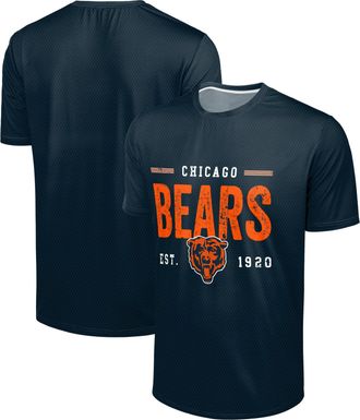 Foco NFL Herren-T-Shirt, offizielles Lizenzprodukt, Fu&szlig;ball-Team-Logo, Wordmark, Distressed Performance, Team-Farbe, Rundhalsausschnitt, Chicago Bears - Ma
