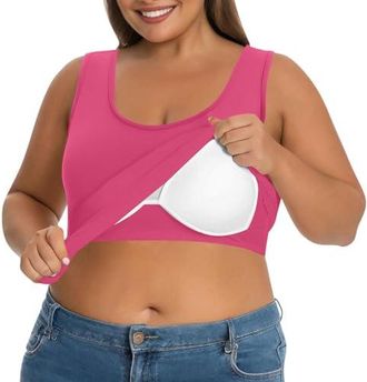 Generic D&eacute;bardeur de sport pour femme - Avec soutien-gorge int&eacute;gr&eacute; - Noir - Ventre nu - Sans manches - Crop Tops sans manches - Gilet &eacute;lastique - D&eacute;bardeur st