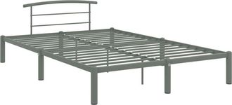 vidaXL Bettgestell Grau Metall 160x200 cm Vidaxl