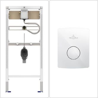 Villeroy & Boch Villeroy&boch - Set Urinal Vorwandelement mit Bet&auml;tigungsplatte, wei&szlig;