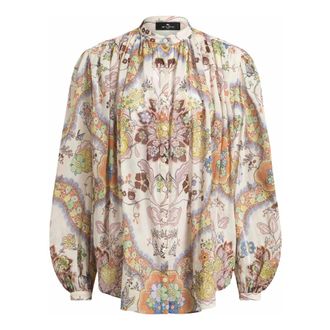 Etro Femme, Blouses et Chemises, Multicolore, Taille: 38 FR Chemise &agrave; col mandarin &agrave; imprim&eacute; floral