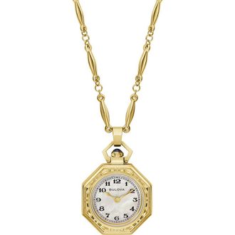 Bulova Rubaiyat Pendant Necklace Gold Damen Armbanduhr 97L182