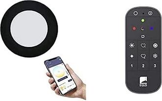 Eglo connect.z Smart-Home LED Bad-Einbaustrahler Fueva-Z, ultra flach, Ø 120 mm, inkl. Fernbedienung, Sprachsteuerung Alexa, Lichtfarbe (warmweiß-kaltweiß)