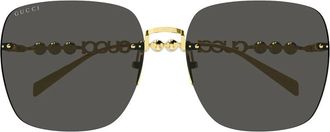 Gucci Pearl Sonnenbrille - - Accessories - unisex - Gelb - 63 MM