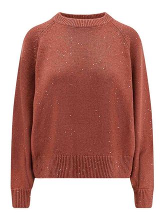 Brunello Cucinelli Pull Col Rond - Rouge