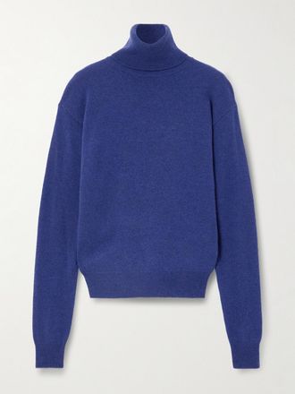 Saint Laurent Rollkragenpullover Aus Einer Kaschmir-wollmischung - Blau