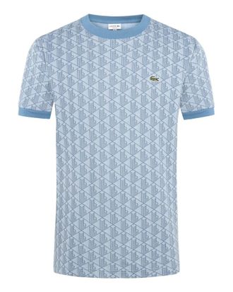 Lacoste T-Shirt in Jacquard-Strick mit Monogramm-Print, Classic Fit in