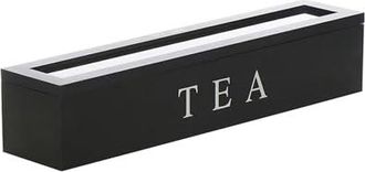 Colcolo Support de sachets de th&eacute; en Bois, Organiseur de Rangement divis&eacute;, Compact, &eacute;l&eacute;gant et d&eacute;coratif avec Couvercle Transparent pour Armoire, Maison et