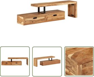vidaXL Vidaxl - The Living Store Meuble tv Bois dacacia massif - Meuble Tv - Meuble Tv Bois - Meuble Tv Vintage - Meuble Tv Industriel - Meuble Tv Acacia