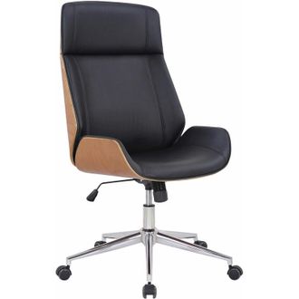 Clp Chaise de bureau avec grand si&egrave;ge et dossier &eacute;lev&eacute; en bois et fromage en noir