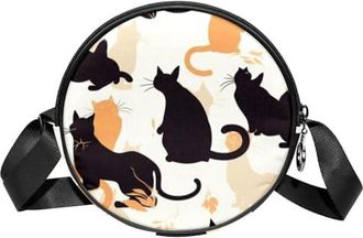 Generic Sac &agrave; bandouli&egrave;re rond pour femme, petit sac &agrave; bandouli&egrave;re en papier d&eacute;coup&eacute; avec fermeture &eacute;clair, bretelles r&eacute;glables, sac &agrave; main rond d&eacute;contract&eacute; p