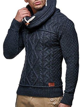 LEIF NELSON pour des Hommes Pullover Pull en Tricot Hoodie Hoody LN7025F; Taille XXL