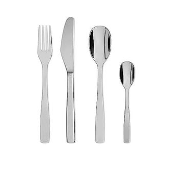 Alessi Ajm22s24m Knifeforkspoon Service à Couverts 24 Pièces Monobloc en Acier Inoxydable 18/10 Brillant, Argenté, Monoblock