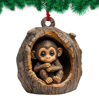 Generico Tierschmuck für Weihnachtsbaum, 2D-Acryl-Tierdekoration für Weihnachtsbaum, Tierschmuck, Weihnachtsschmuck, saisonale Dekoration für Weihnachtsbaum, G