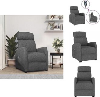 vidaXL Aufstehsessel Dunkelgrau Stoff - Aufstehsessel - Relaxsessel - Fernsehsessel - Liegefunktion - Elektrischer Aufsteller