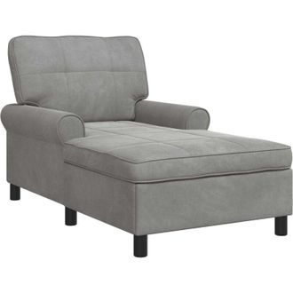 vidaXL Lounge-Liege mit Kissen Hellgrau 91 x 157 x 91 cm Samt vidaXL