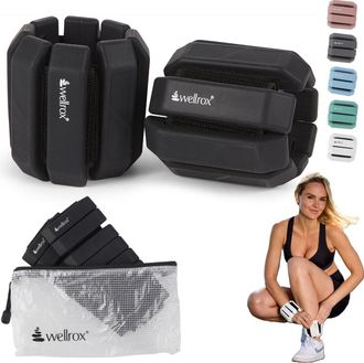 Wellrox Gewichtete Armreifen Comfort Edition - 1,1 kg (0,5 kg je Handgelenkgewicht) verstellbare Kn&ouml;chel- und Handgelenkgewichte f&uuml;r Damen & Herren - Armgewic