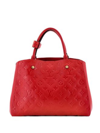Louis Vuitton Montaigne Empreinte MM Satchel-Tasche aus Leder mit Monogramm - Rot
