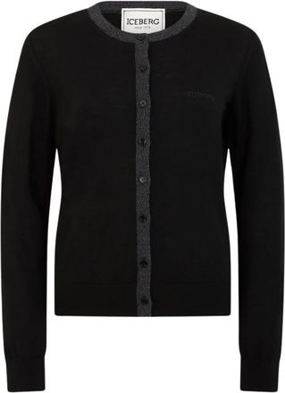 Iceberg Cardigan aus extrafeiner Merinowolle - - Knitwear - Damen - Schwarzk - XS