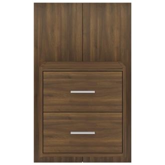 Generic Wandmontierter Nachttisch mit 2 Schubladen, H&auml;ngender Nachttischschrank, Wandmontierter Schlafzimmer-Organizer f&uuml;r Kleine R&auml;ume (Braune Eiche)