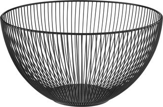 Ambition Obstkorb aus Metall Schwarz Ø24 cm Obstschale modern Küchenschale für Obst Gemüse Brot Loft Stil Decor