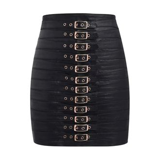 Manokhi Schwarzer Lederrock Dita - - Skirts - Damen - Schwarzk - XS