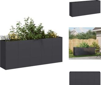 vidaXL Vidaxl - Jardini&egrave;re noir 200x40x80 cm acier lamin&eacute; &agrave; froid - Jardini&egrave;re - Jardini&egrave;res - Pot De Fleurs - Support De Jardini&egrave;re