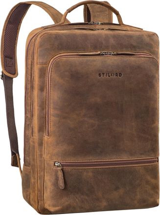 STILORD Christian XL Business-Rucksack Herren & Damen Leder Laptoprucksack 15-17,3 Zoll Wasserdicht Lederrucksack Gro&szlig; Tagesrucksack Vintage Arbeitsrucksack E