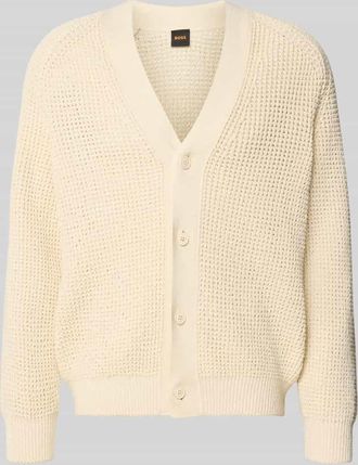 Boss Orange by Hugo Boss Regular Fit Strickjacke aus Baumwoll-Mix Modell Andemo