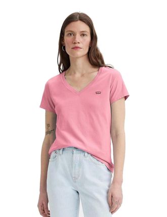 Levi's Damen Perfect V-Neck T-Shirt,Tameless Rose,M