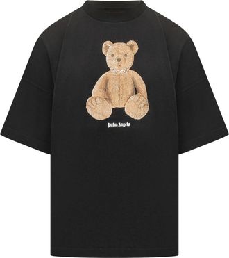 Palm Angels Homme, Tops, Noir, Taille: S Bear Over Tee