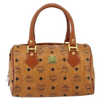 MCM Sac &agrave; main Visetos Pre-owned - Femme - Pre-owned - Brun - Taille: ONE Size