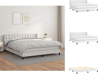 vidaXL Betten & Bettgestelle - Living Boxspringbett mit Matratze Weiß 180x200 cm Kunstleder - Weiß