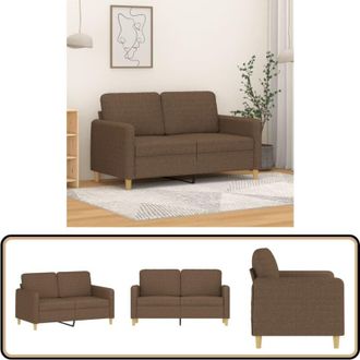 vidaXL 2-Sitzer-Sofa Braun 120 cm Stoff - Couch - 2-Sitzer Sofa - Wohnzimmersofa - Polstercouch - Leder Sofa