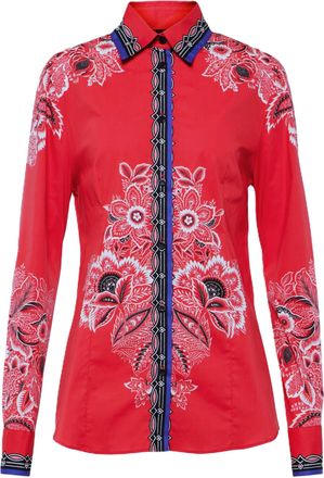 Etro Printed Red Silk Blouse Size XS