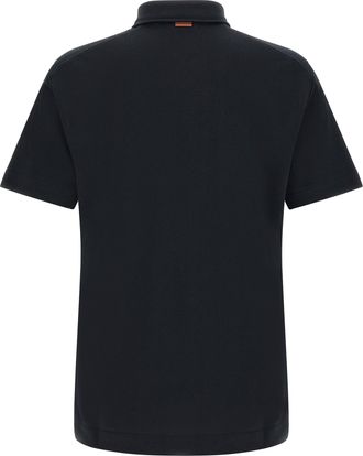 Ermenegildo Zegna Mens Blue Cotton Polo Shirt