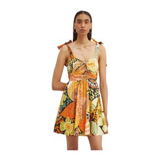Never Fully Dressed Kleid mit Blumenprint und Bindetr&auml;gern - - Dresses - Damen - Mehrfarbig - XL