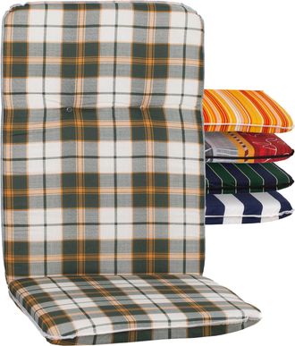 Beo Hochlehner Auflagen Waschbar Bali | Made in EU nach Öko-Tex Standard | Atmungsaktive Gartenstuhlauflagen Hochlehner mit Halteband | UV-beständige Aufl