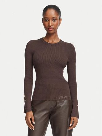 Guess Bluse W6YR09 Z0948 Dunkelbraun Slim Fit
