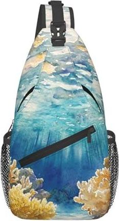 Generic Sac &agrave; dos &agrave; bandouli&egrave;re pour homme - Corail tropical, oc&eacute;an