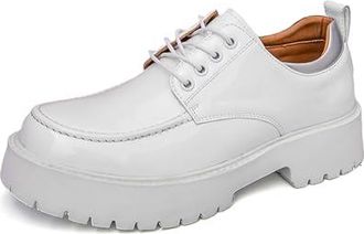Generic Mocassins tendance pour homme en cuir verni - Mocassins à plateforme - Chaussures habillées décontractées pour la marche - Chaussures bateau tendance,