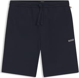 BOSS Short de pyjama Waffle pour homme en m&eacute;lange de coton avec logo brod&eacute;, Dark Blue403, XXL