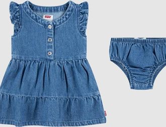 Levi's Baby Flutter Sleeve Dress - Femme - Bleu / Dance Around - 18M
